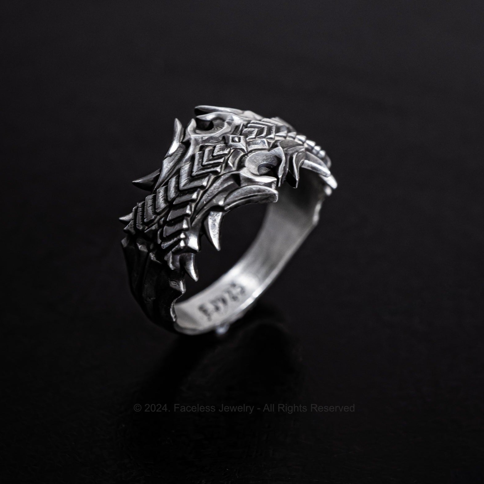 Infernal Dracken - Sterling Silver Fantasy Ring, Dragon Scale Ring ...