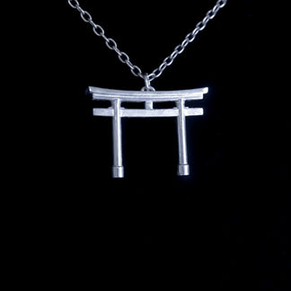 Torii Gate Pendant - Sterling Silver Pendant Necklace – Faceless Jewelry