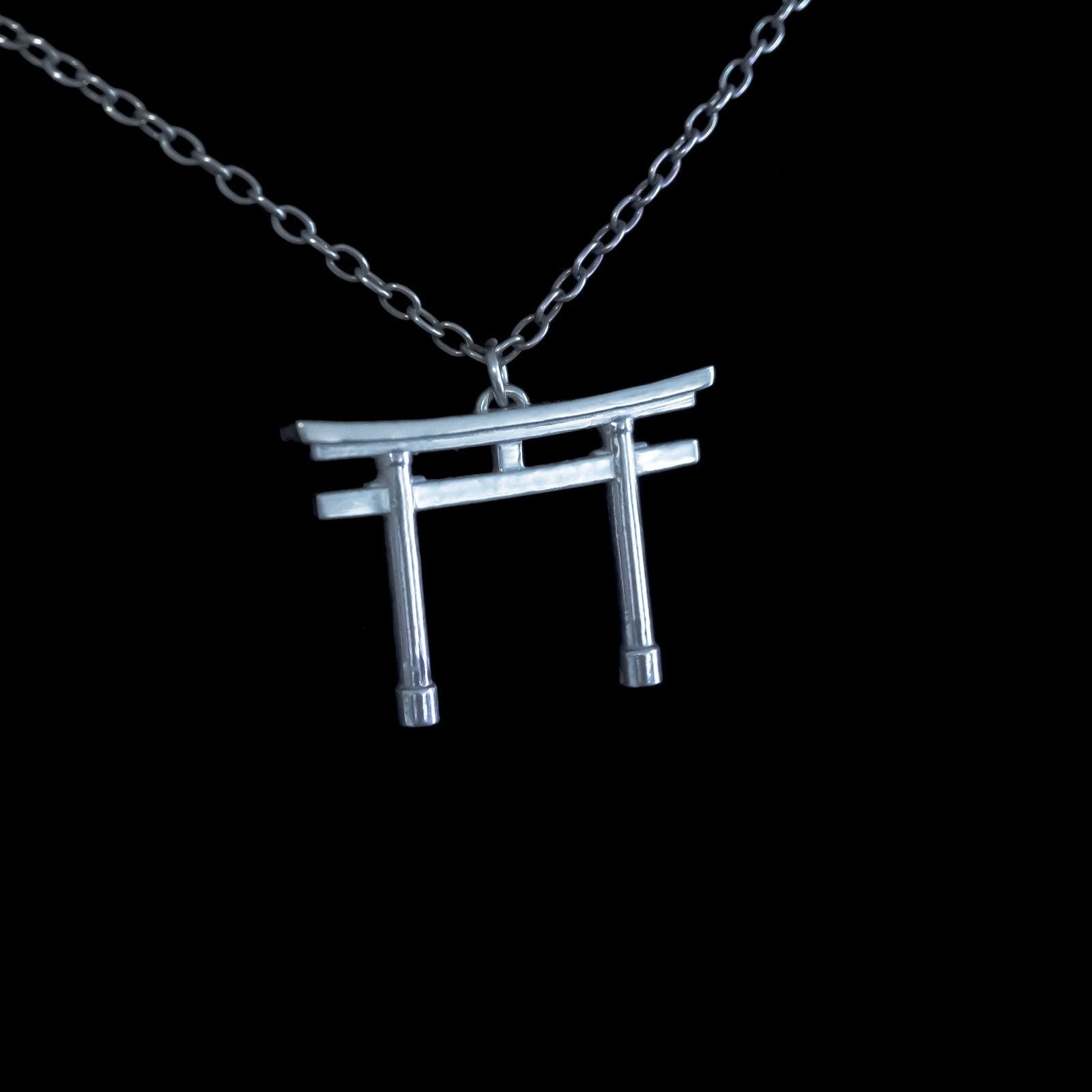 Torii Gate Pendant - Sterling Silver Pendant Necklace – Faceless Jewelry