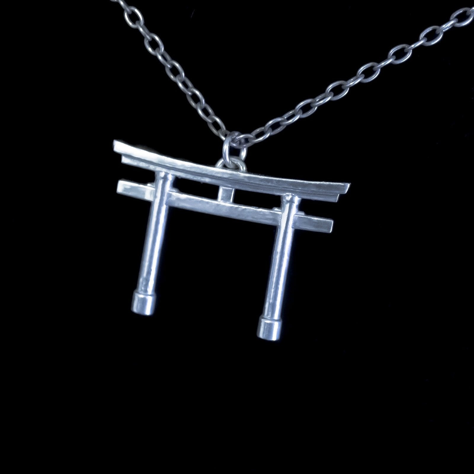 Torii Gate Pendant - Sterling Silver Pendant Necklace – Faceless Jewelry