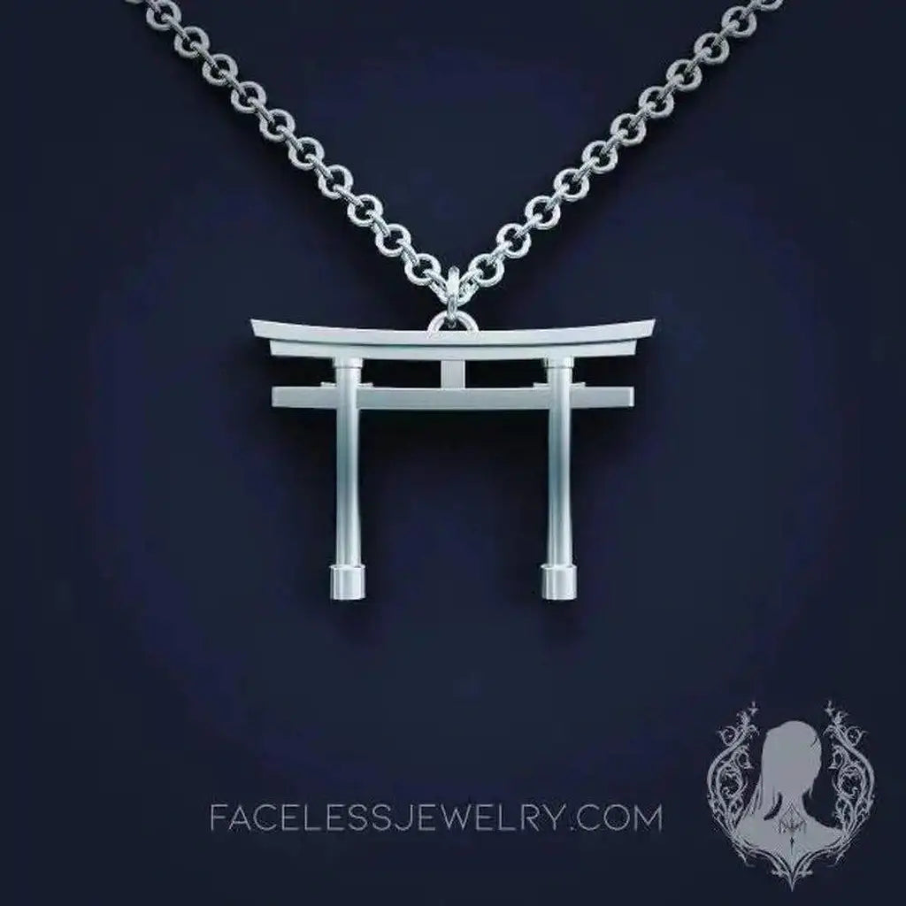 Torii Gate Pendant - Sterling Silver Pendant Necklace – Faceless Jewelry
